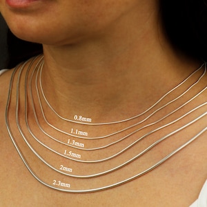 925 Sterling Silver Snake Chain Necklace Made in Italy, Silver Chain ...
