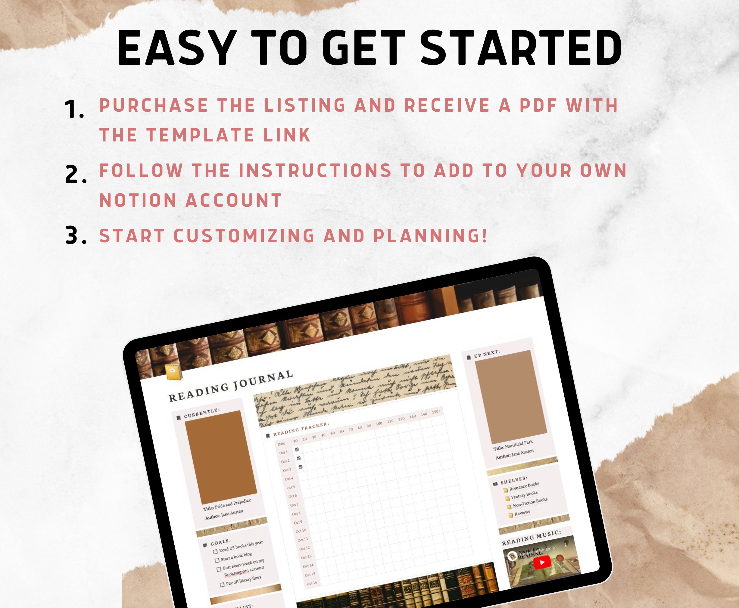 Old Books Notion Reading Journal Reading Notion Template Light Academia ...