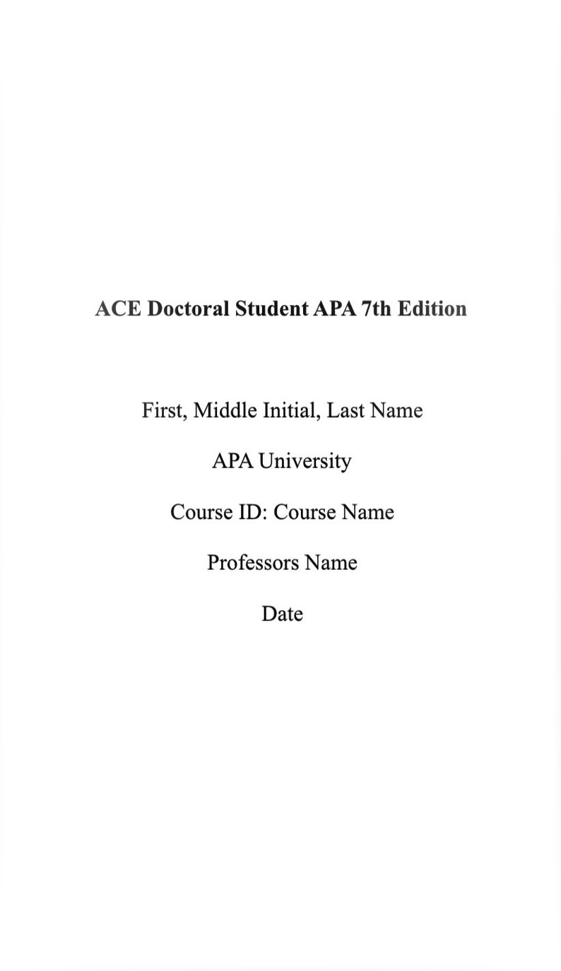 APA Template 7th Edition Etsy