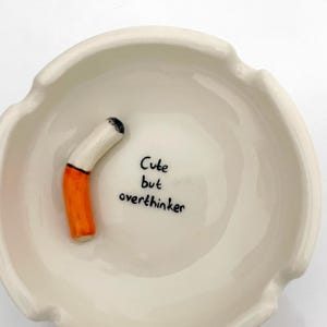 Mini Ashtray /charming Handcrafted White Ceramic Ashtray With ...