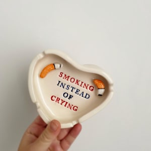 Heart-shaped Ceramic Ashtray With Funny Quotes and Messages – Unique ...