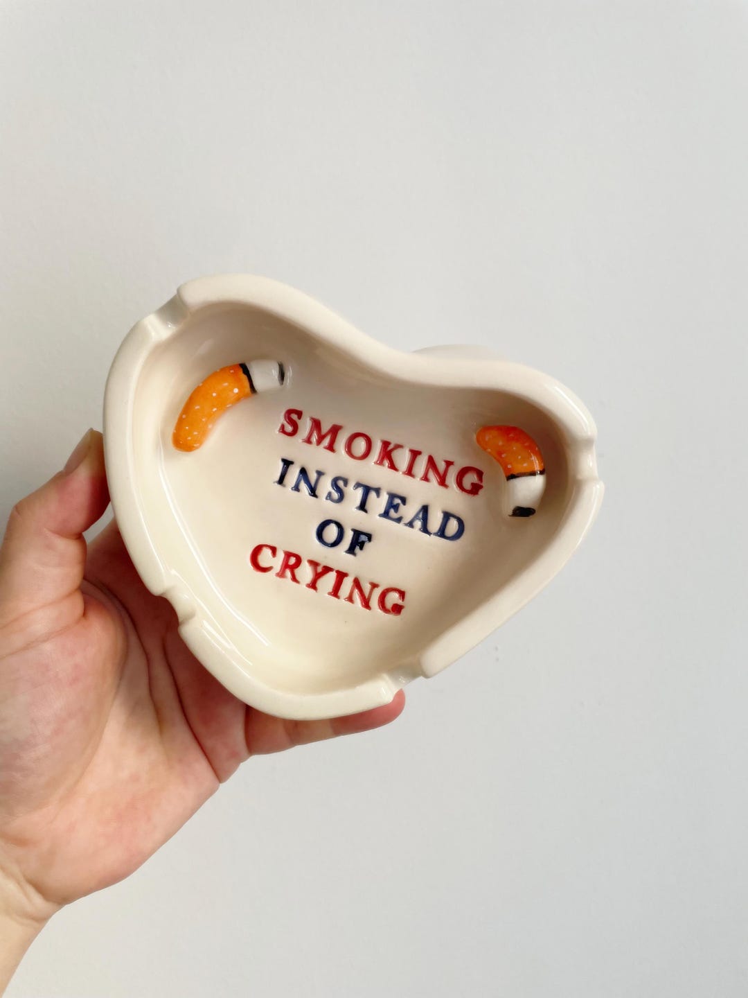 Heart-shaped Ceramic Ashtray With Funny Quotes and Messages – Unique ...