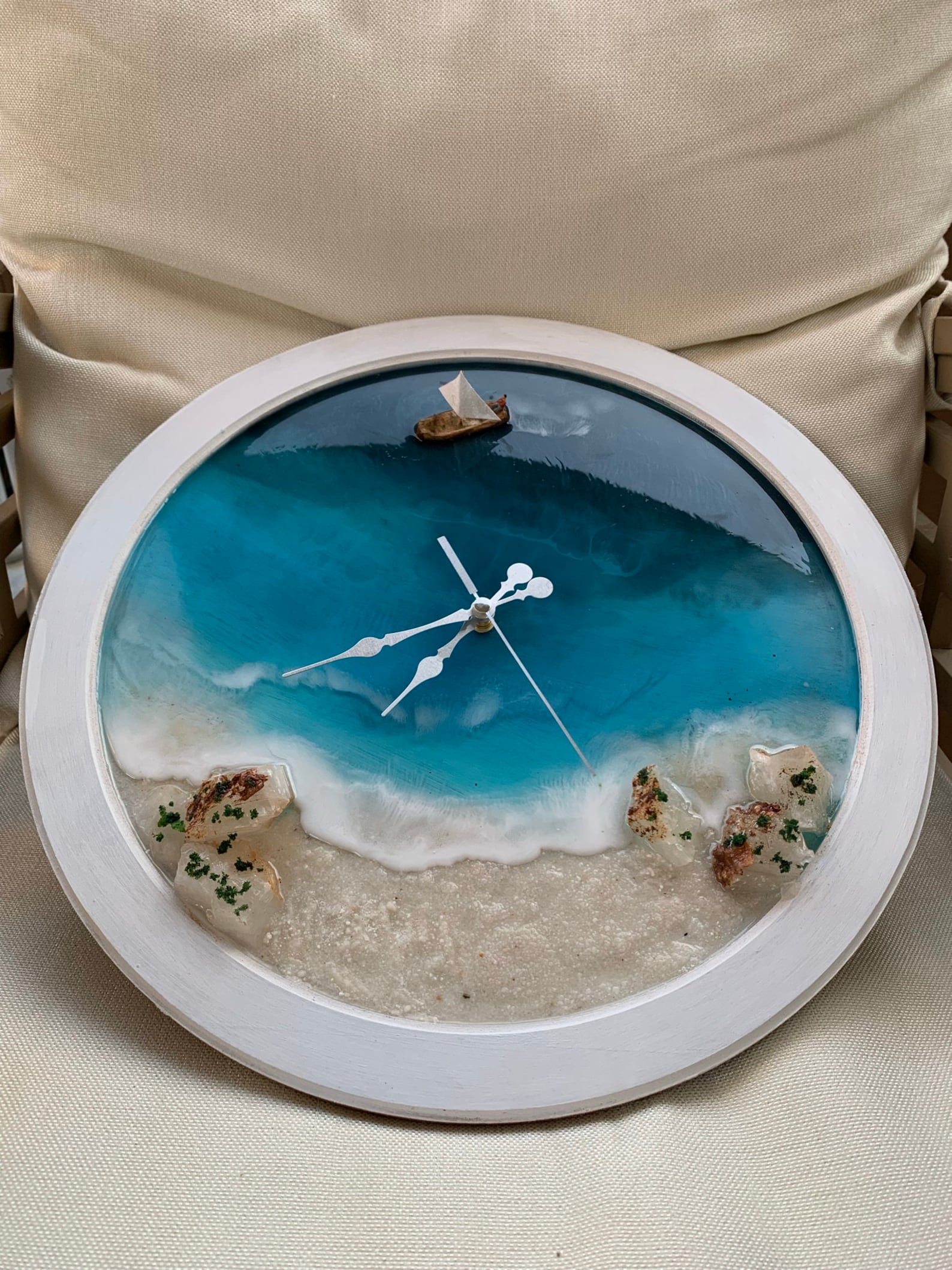 Custom made resin clock ocean theme | Etsy