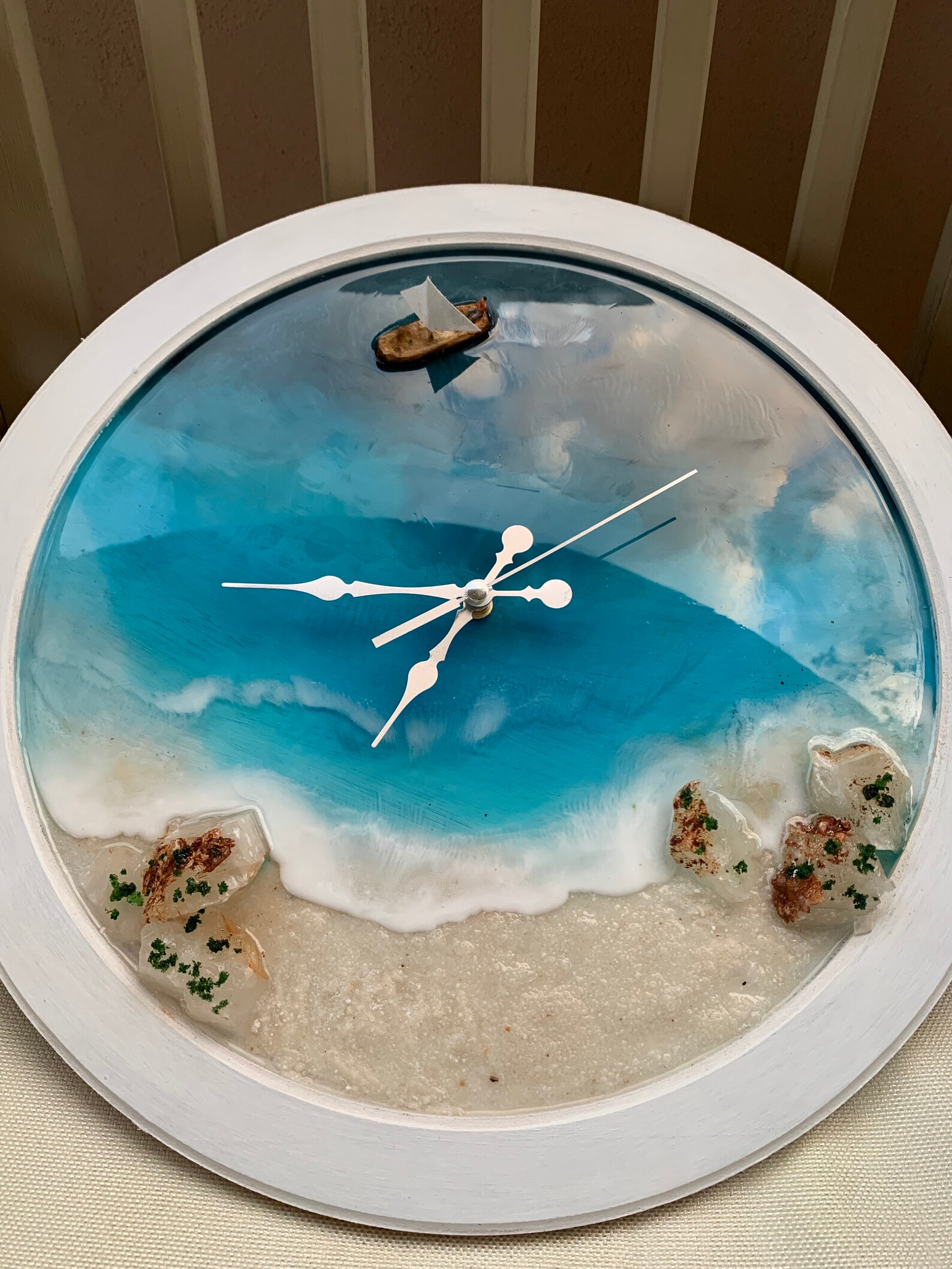 Custom made resin clock ocean theme | Etsy