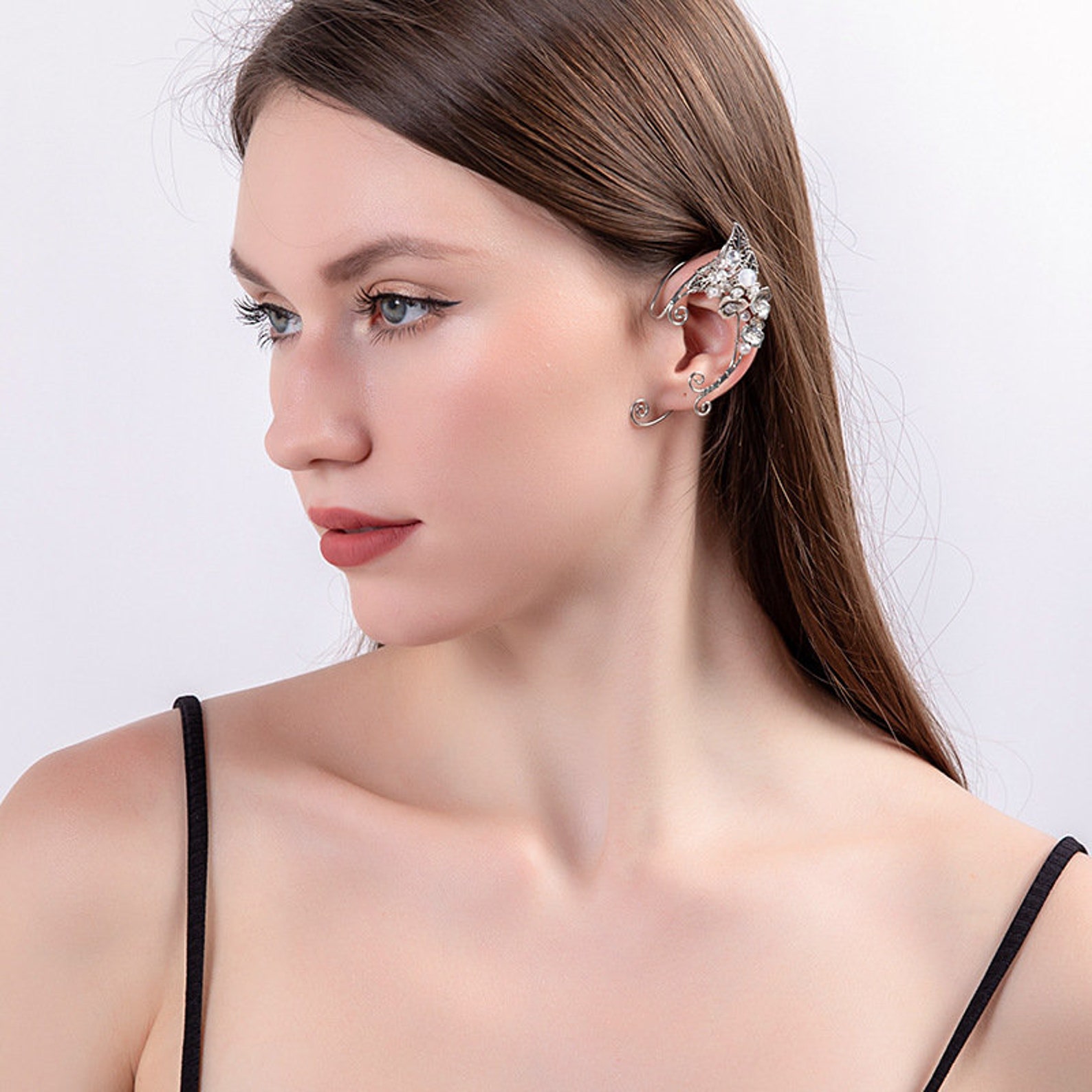 elf-ear-cuff-with-flower-figured-elf-ears-ear-wraps-elf-ear-etsy-uk