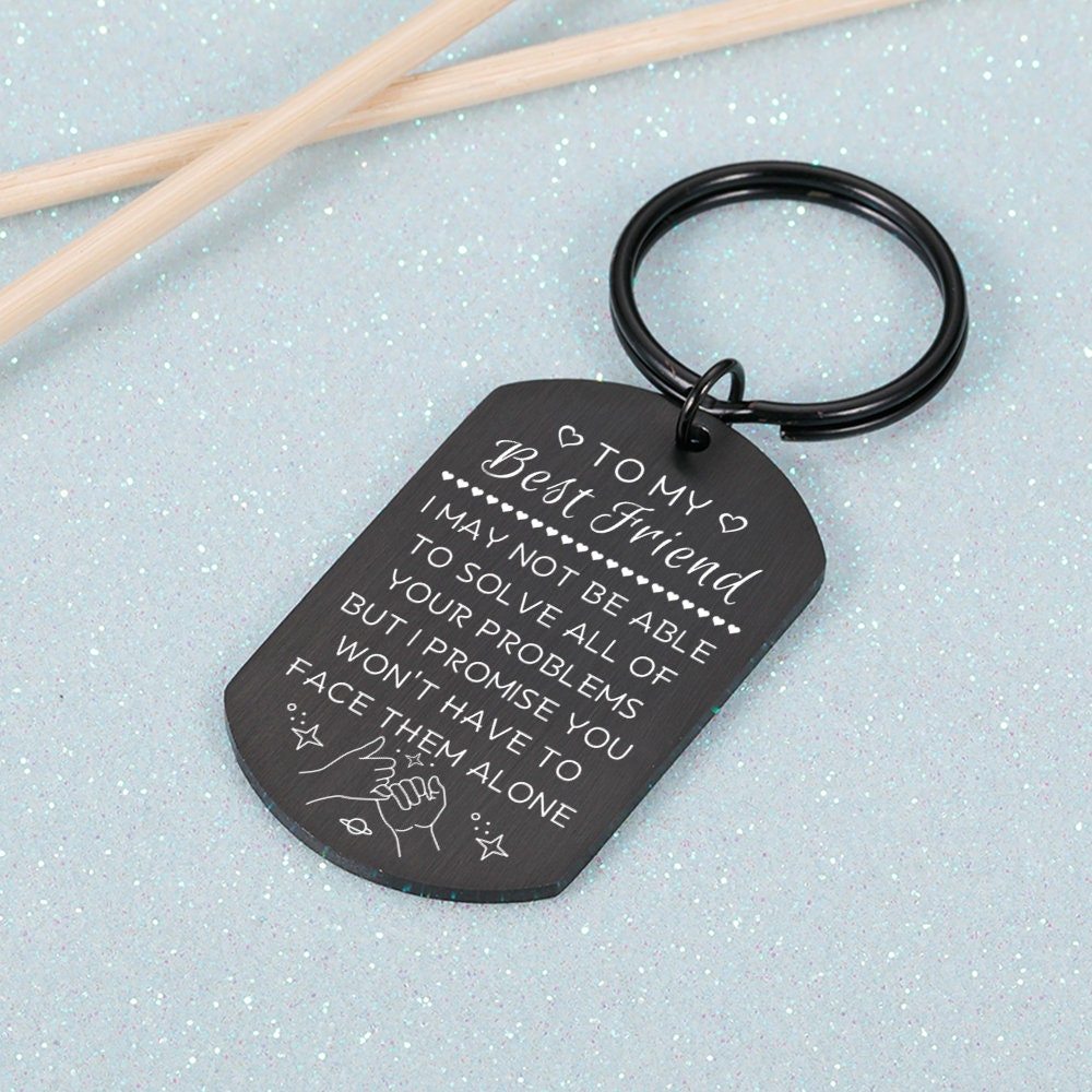 Custom Friendship Gift, To My Best Friend, Friend Keychain Pinky ...