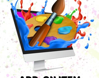 Add on Item Additional Design Modification for ONE Item, Text, Clip Art ...