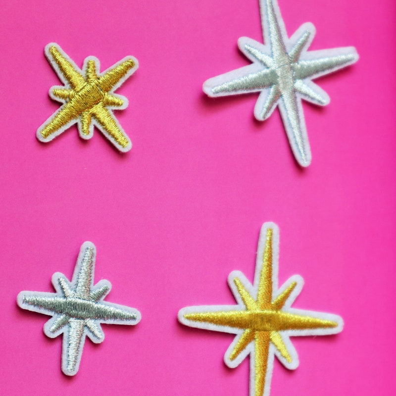 Embroidered Star Patches Gold - Etsy