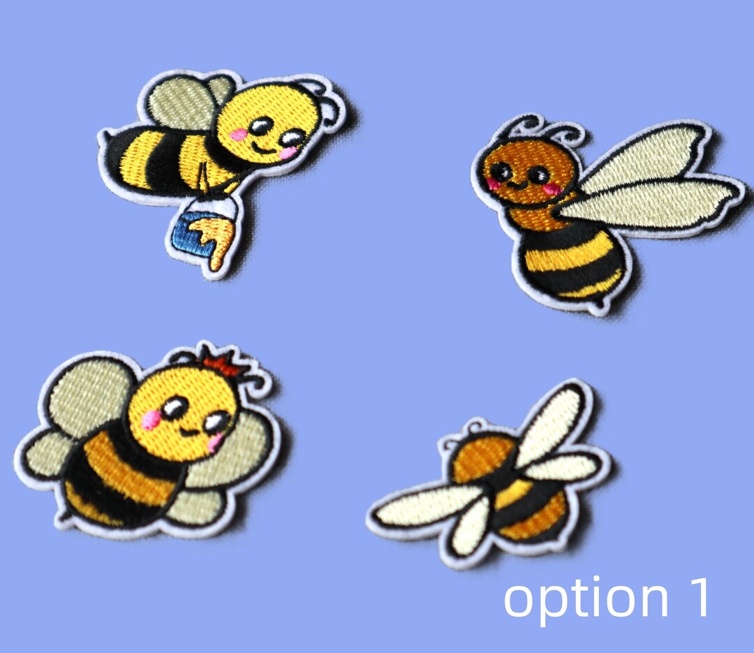 Set of 4pcs 12pcs Embroidered Cartoon Bumblebee Bumble Bee Sewing Iron ...