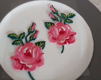 Pink Rose Patch | Etsy