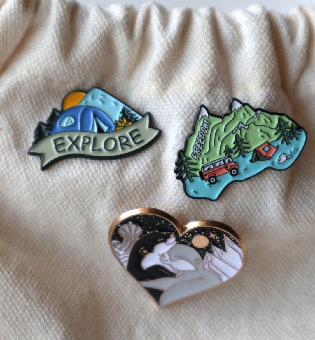 Set of 3pcs 12pcs Explore Fun Enemal Metal Pin Diy Craft Kids Backpack ...