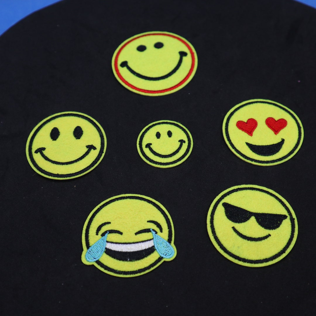 Set of 6pcs Bulk Lot Cartoon Happy Smiley Face Embroidered Iron on ...