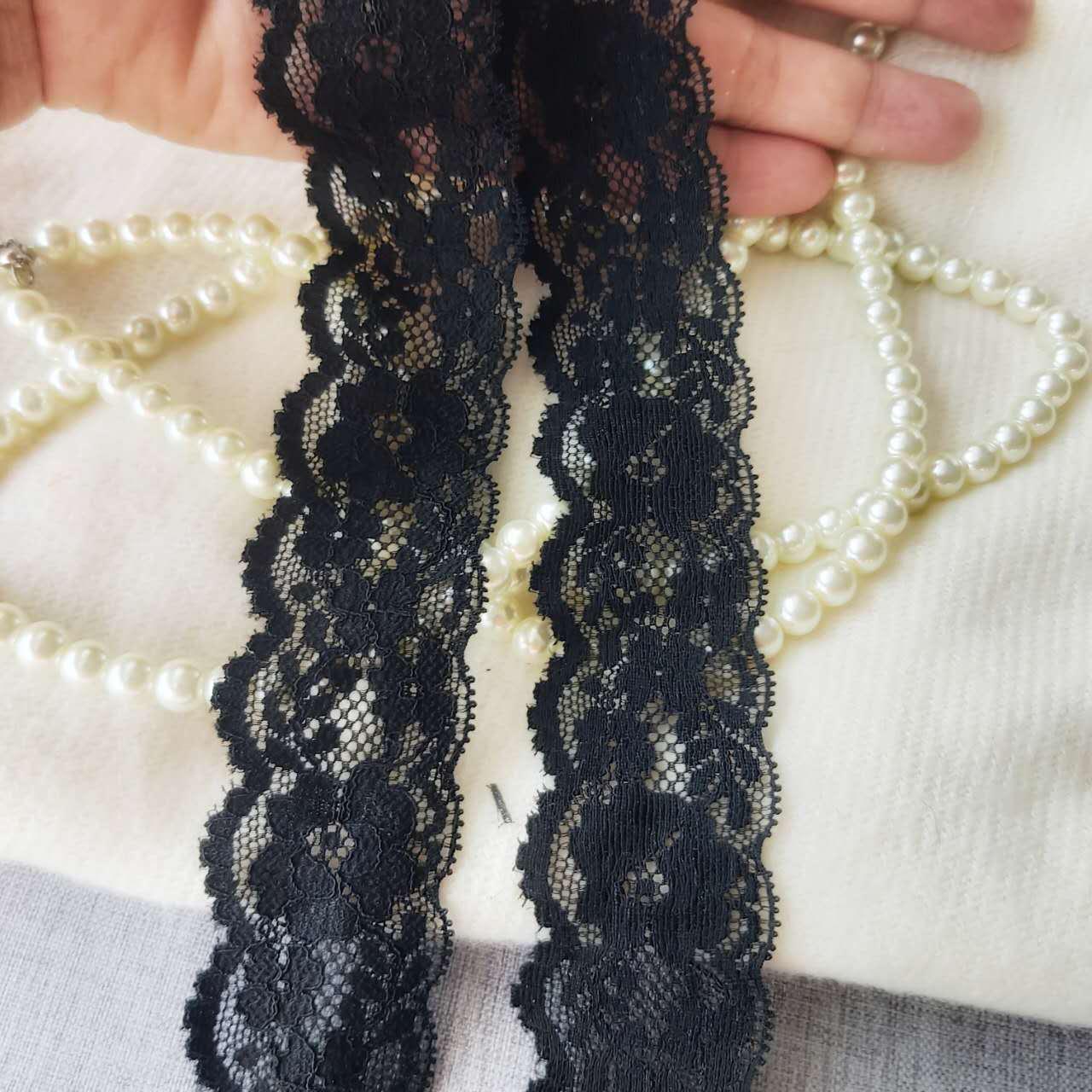 Lot of 3yards 40yards Bulk Lot Black Elastic Lace Trim Flower Lace Trim ...