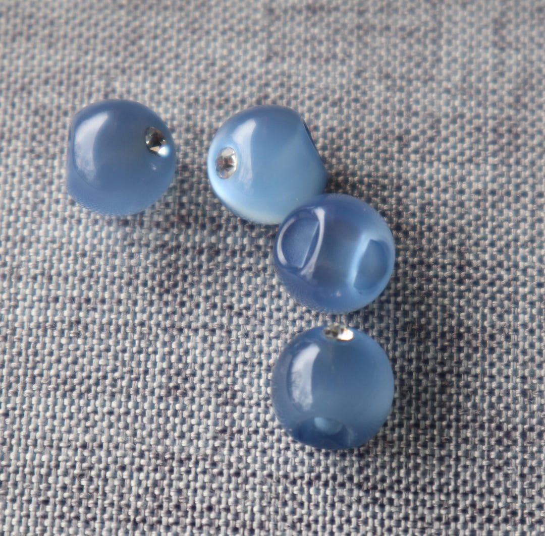 Set of 20pcs 100pcs Bulk Lot Blue Resin Rhinestone Button Sewable ...