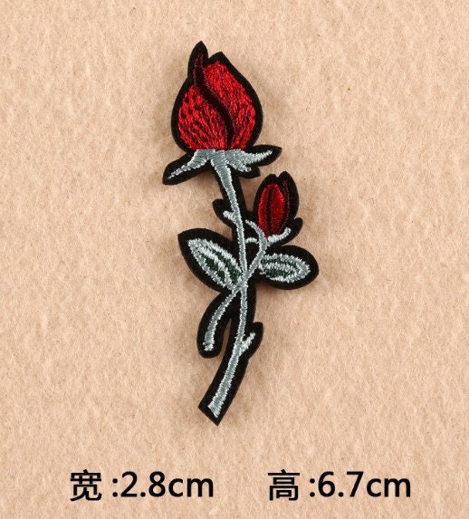Set of 5pcs 10pccs Bulk Lot Red Rose Flower Patch Embroidered Iron on ...