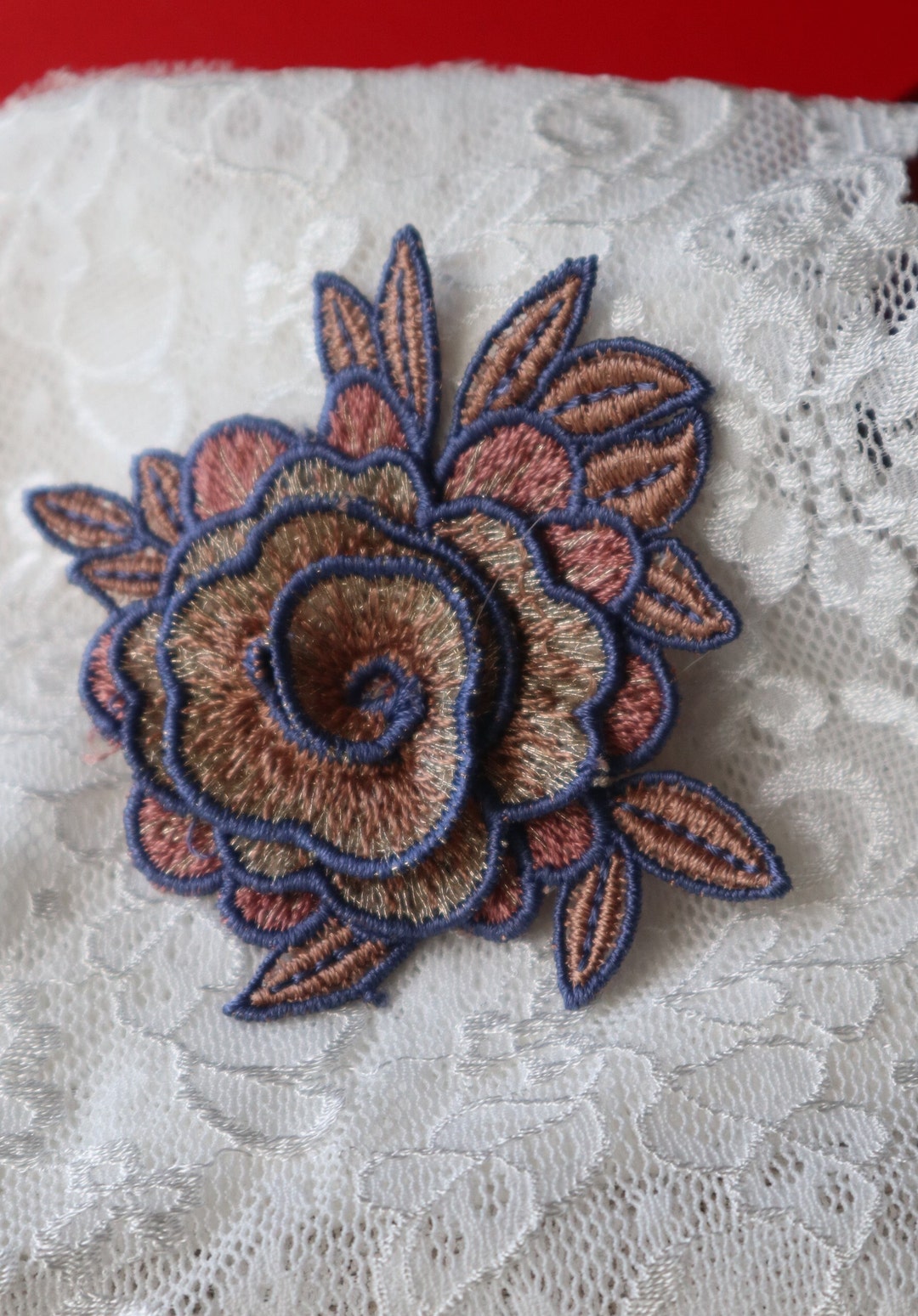 Set of 2pcs 20pcs Multiple Layers 3D Brown Lace Flower Sewing on Patch ...