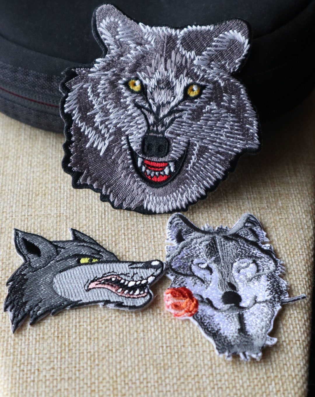 Set of 3pcs 30pcs bulk lot large wolf head embroidered iron - Etsy.de