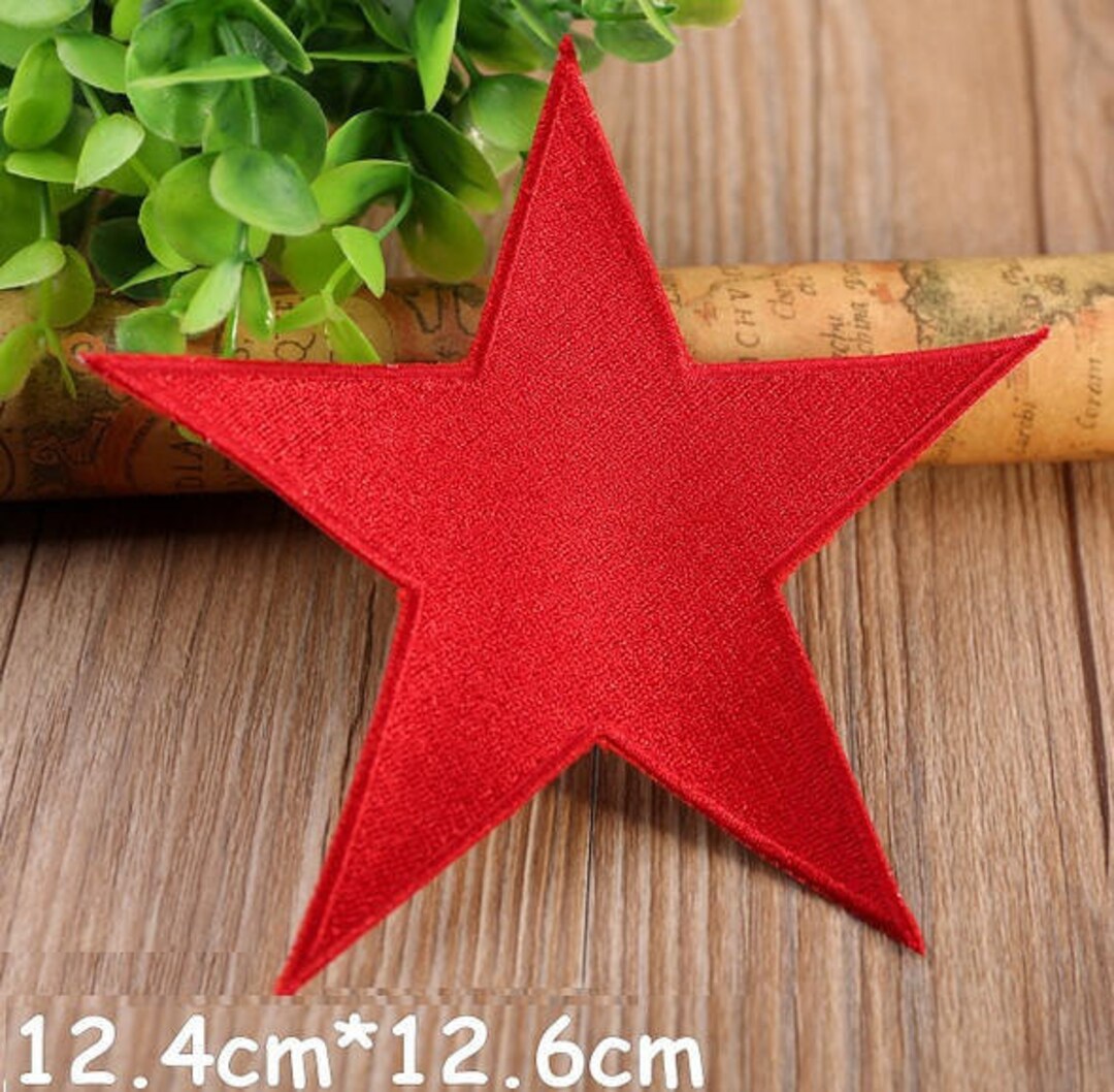 1pc 2pcs 12pcs 50pcs Bulk Lot Large Red Star Embroidered Iron on Patch ...