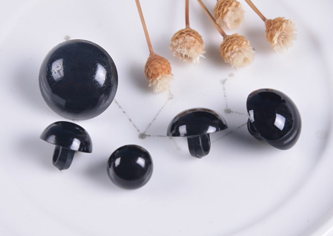 Set of 20pcs 100pcs Bulk Lot Black Shank Buttons Animal Eyes ,doll ...