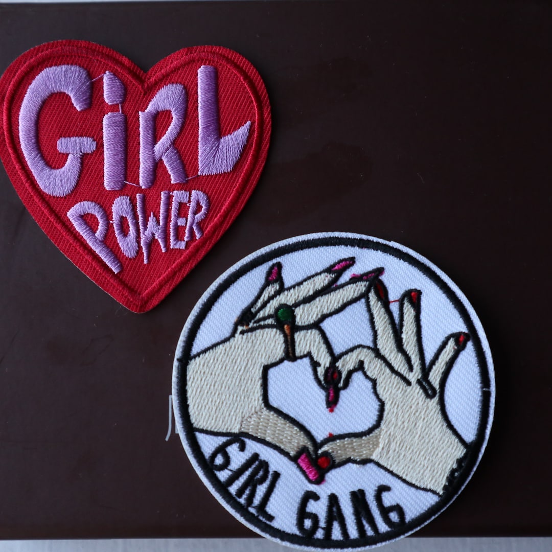 Set of 2pcs Girl Gang Red Girl Power Embroidered Iron on Fun Patch Diy ...