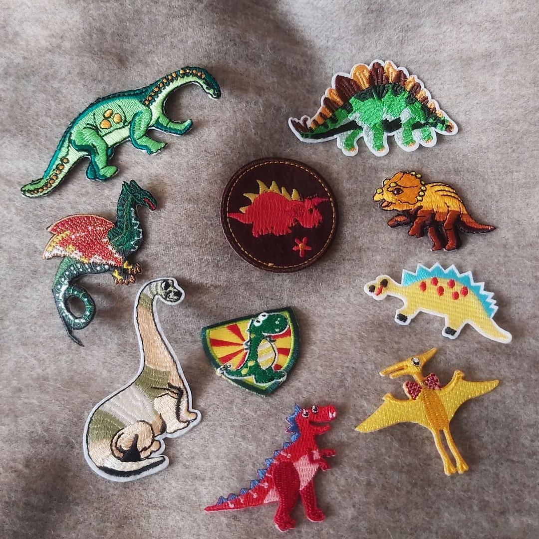 Set of 10pcs bulk lot mixed cartoon collection embroidered dinosaur ...