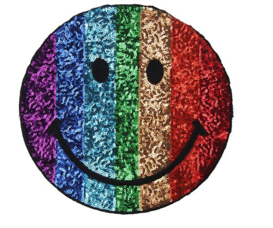 1pc 2pcs 20pcs Bulk Lot Large Rainbow Sequin Happy Smiley Face Emoji ...
