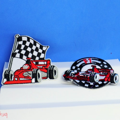 Yellow Race Car Iron on Applique Embroidered Patch - Etsy