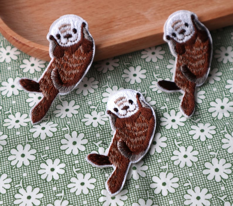 Set of 3pcs 60pcs Bulk Lot Small Animal Otter Beaver Embroidered Iron ...