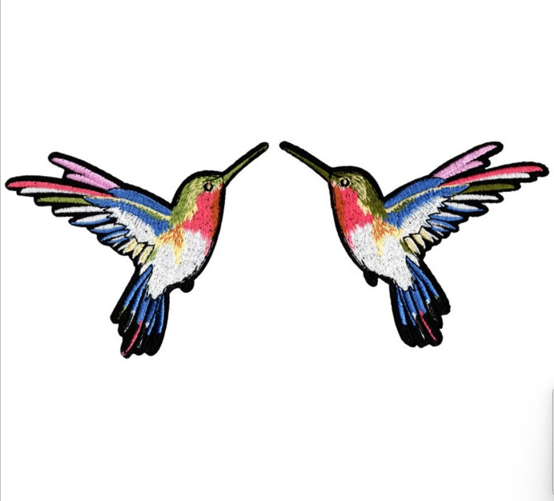 2pcs 12pcs Bulk Lot Large Hummingbird Bird Embroidered Iron on Patch ...