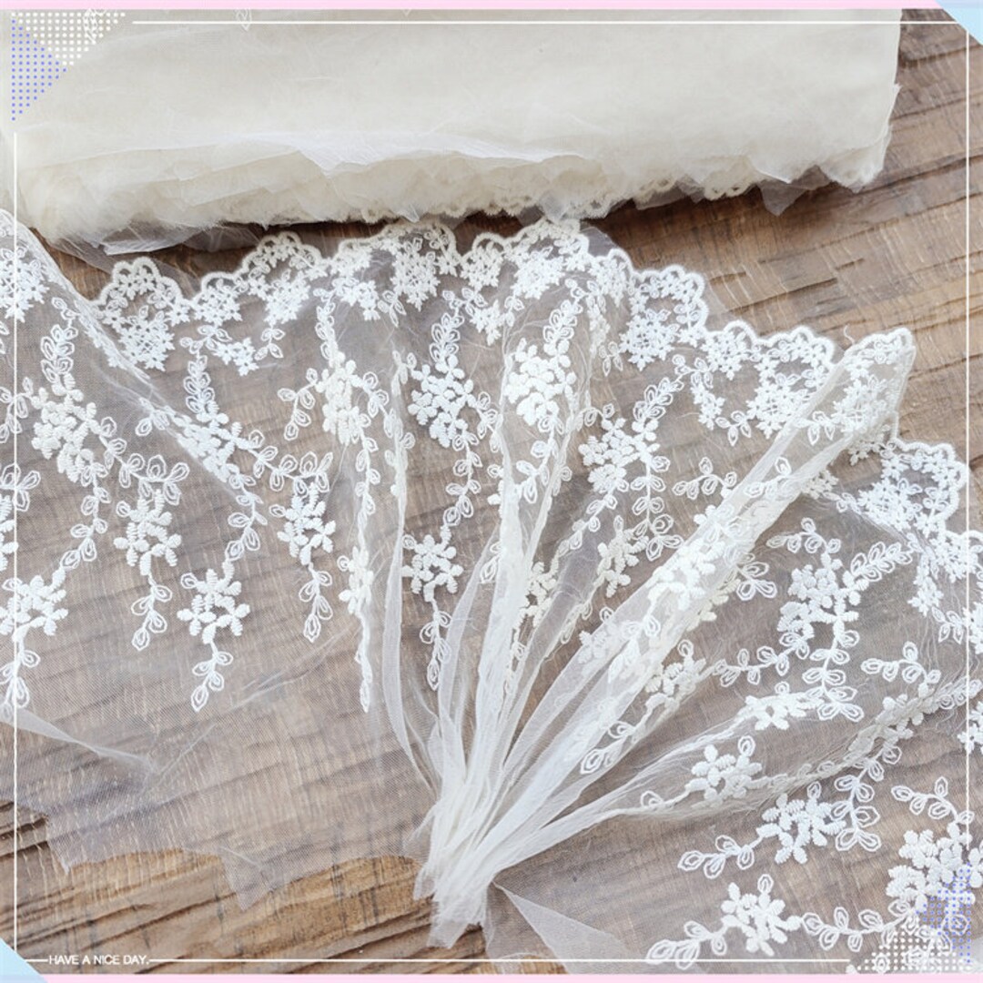 1yard Bulk Beige Ivory Lace Embroidered Flower Lace Trim Diy Sewing ...