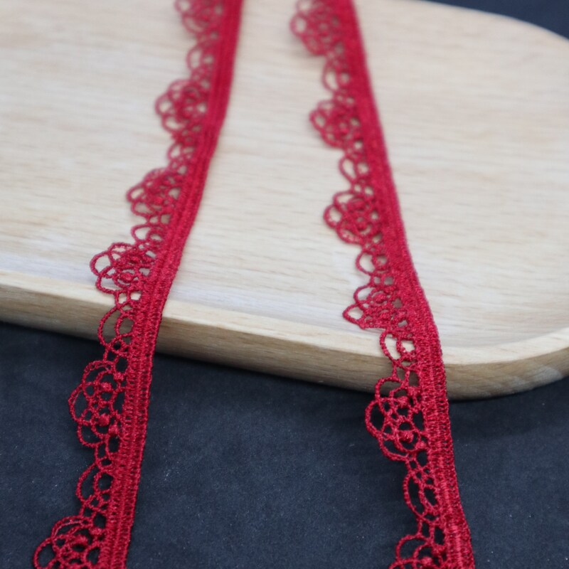 Red Lace Trim - Etsy