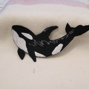 Large Killer Orca Whale Embroidered Iron on Patch 8inch Marine Animal ...