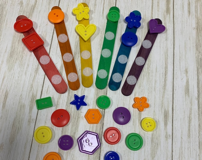 Button Color Sorting Toddler Busy Bag - Etsy