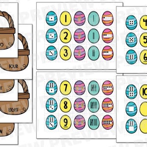 Easter Basket Subitizing Activity for Numbers 1-10 | Easter Egg Number ...
