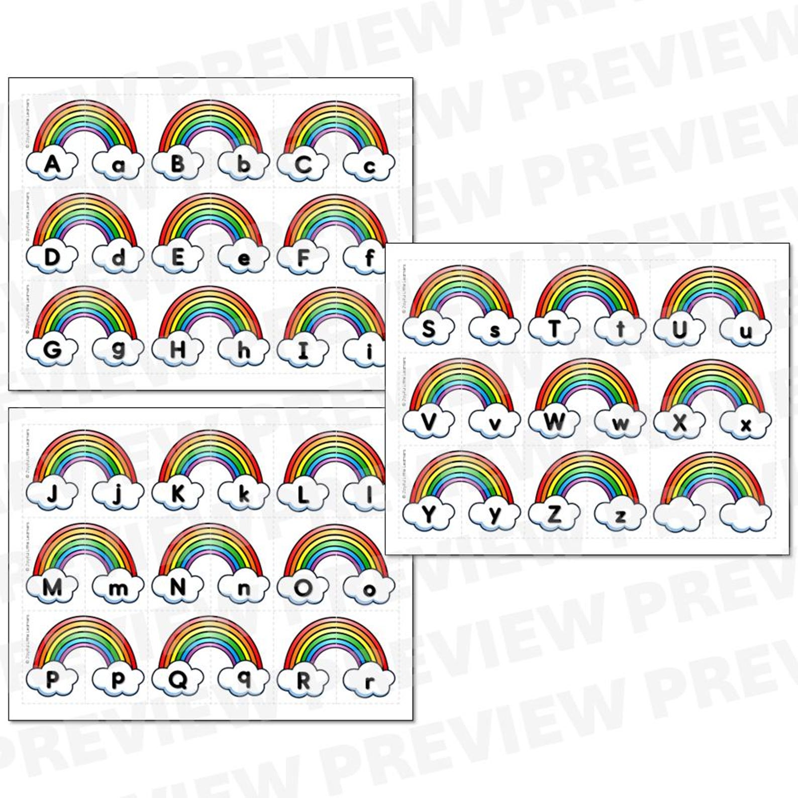 St. Patrick’s Day Rainbows ABC Letter Matching | Spring Rainbow ...