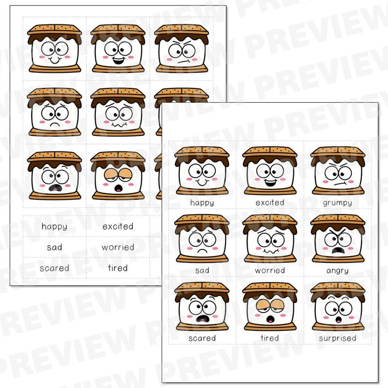 Summer Smores Feelings Match Card Game | S’mores Emotion Card Activity ...