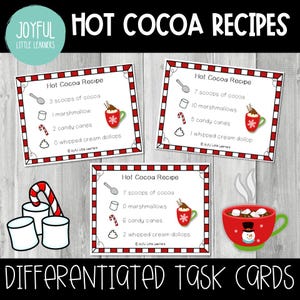 Hot Cocoa Recipe Cards | Hot Chocolate Sensory Bin Task Cards | Winter ...