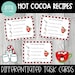 Hot Cocoa Recipe Cards | Hot Chocolate Sensory Bin Task Cards | Winter ...