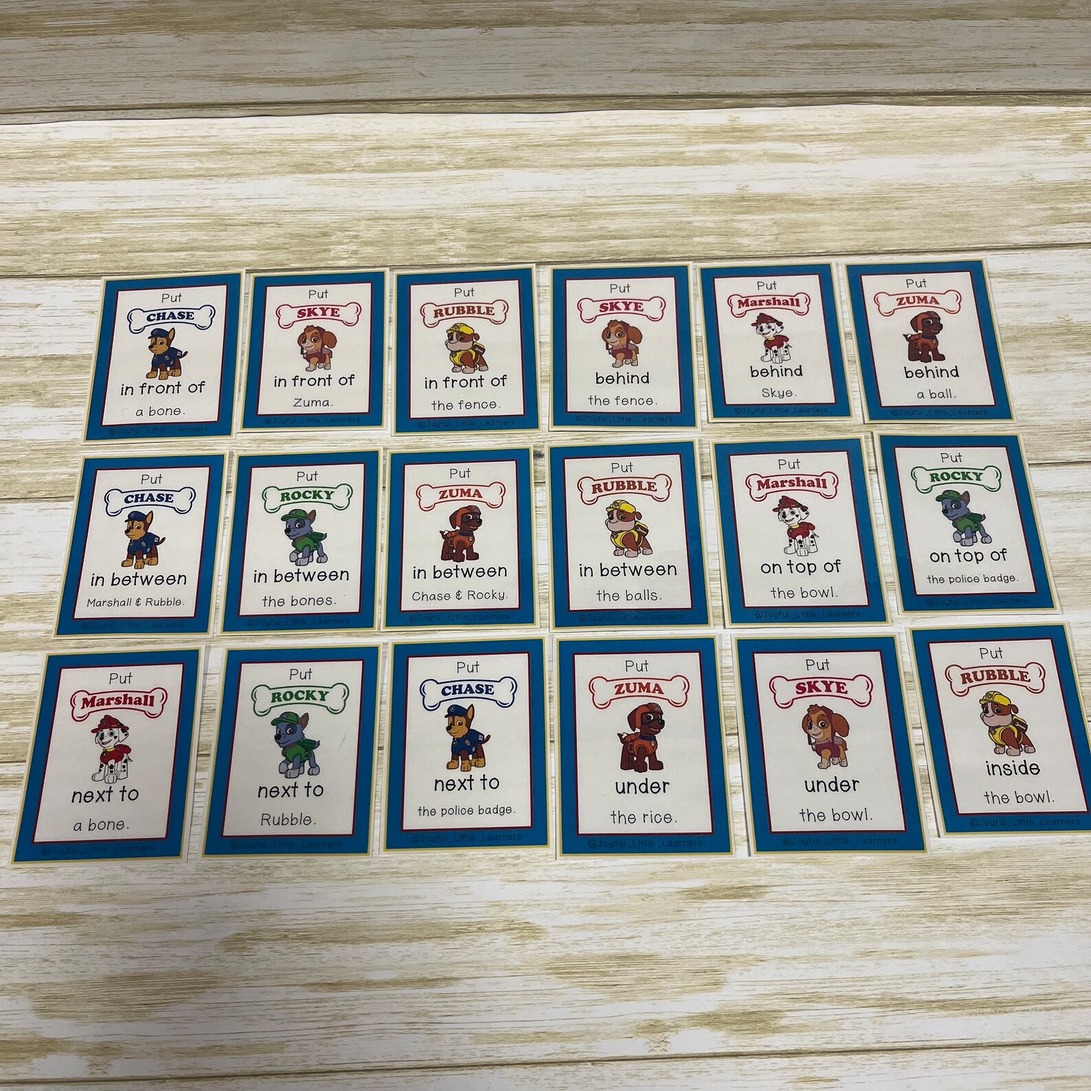 PAW Patrol Sensory Bin Featuring Preposition Cards for Following ...