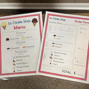 Ice Cream Shop Dramatic PLAY SET KIT | Ice Cream Shop Pretend Play Set ...