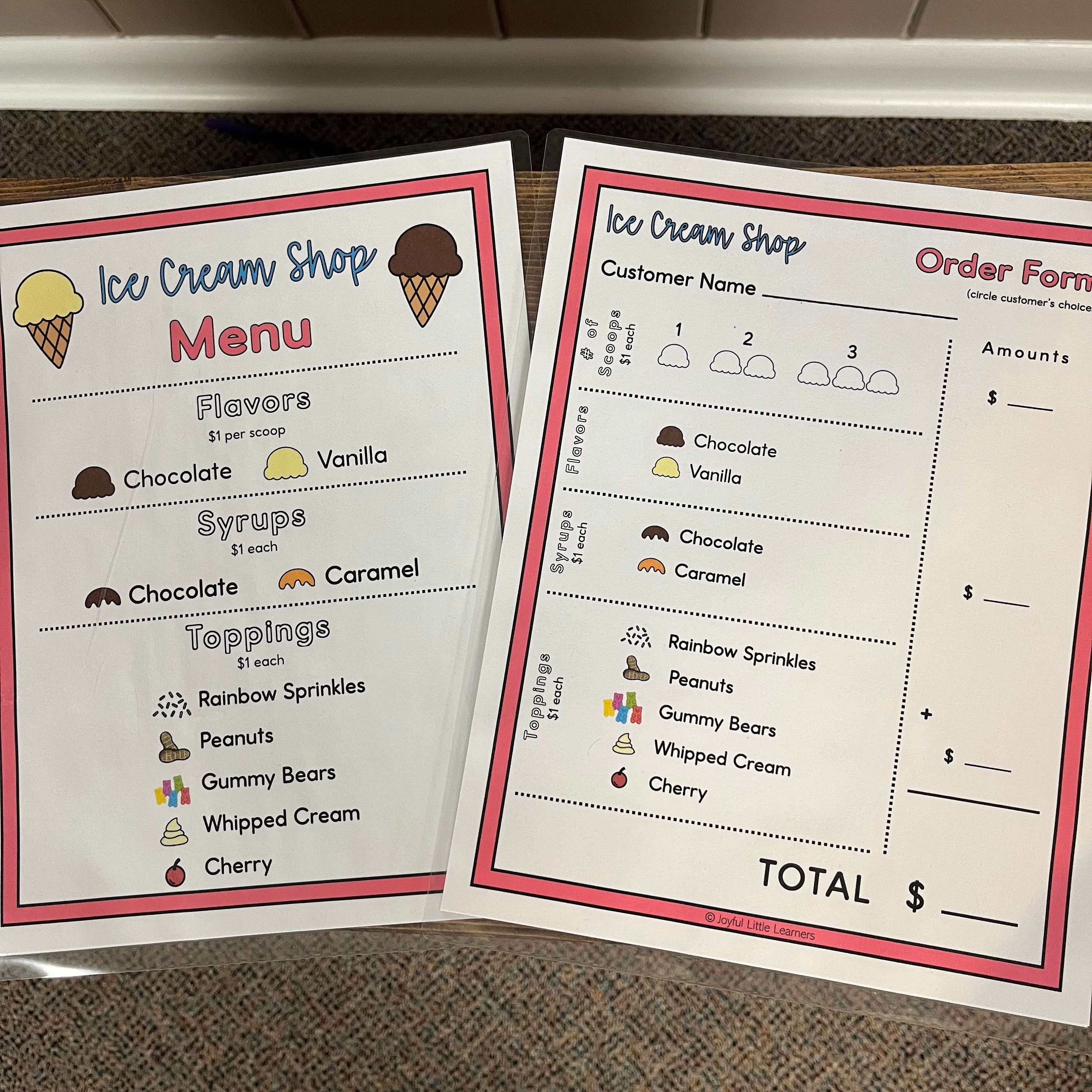 Ice Cream Shop Dramatic PLAY SET KIT | Ice Cream Shop Pretend Play Set ...