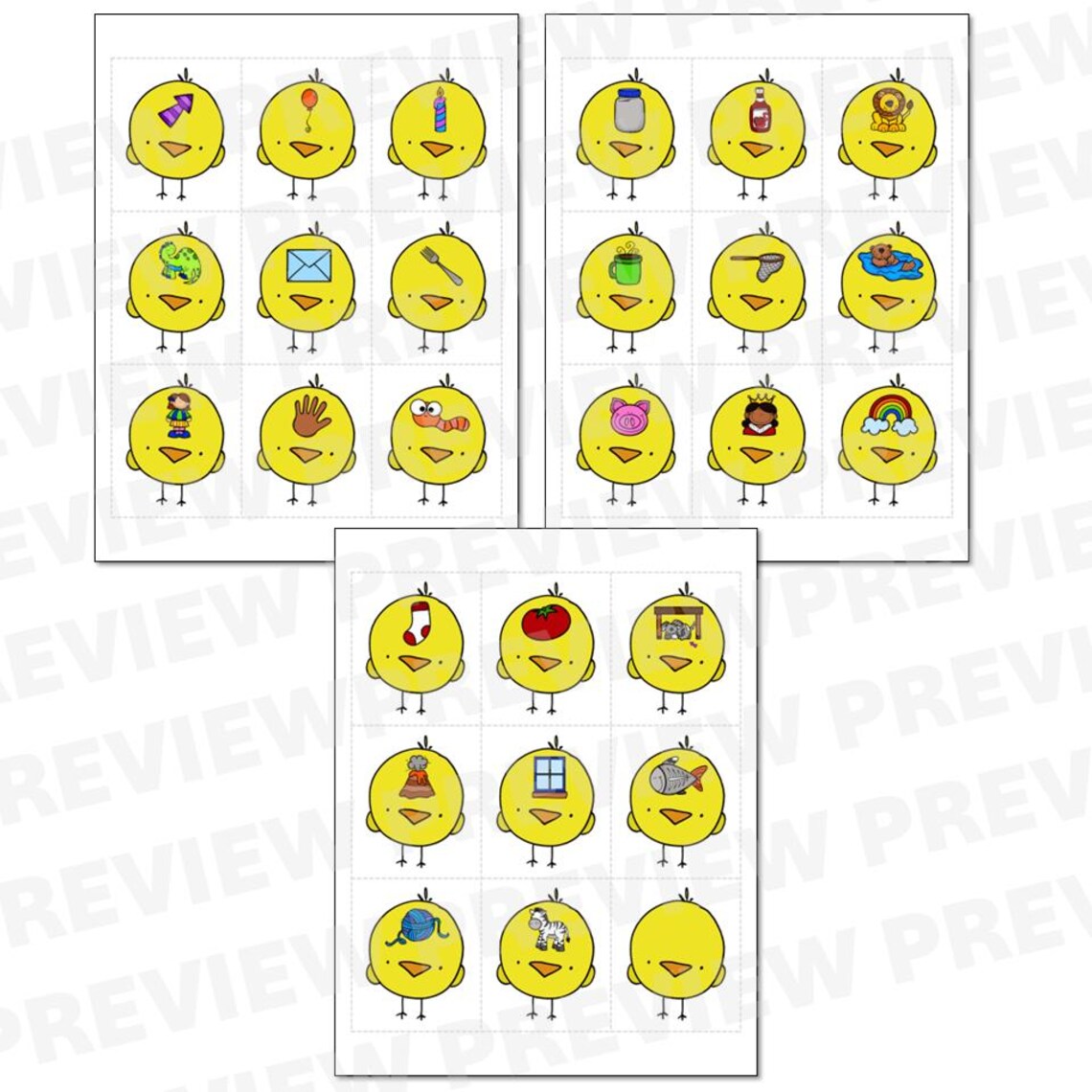 Spring Chicks Letter and Beginning Sound Matching | Easter Chicks ...
