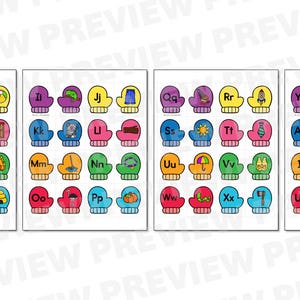 Winter Mittens Beginning Sound Matching | Snow Mittens Letter Sound ...