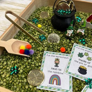 St. Patrick’s Day Leprechaun Sensory Bin | Leprechaun Prepositions ...