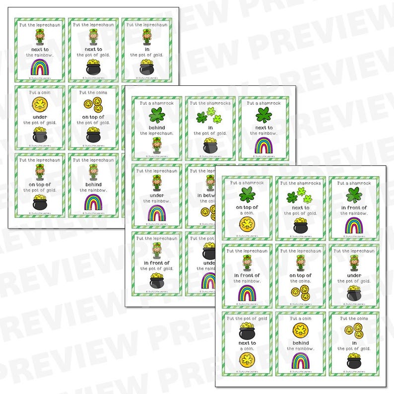 Leprechaun Preposition Cards | St. Patrick’s Day Spatial Concept ...