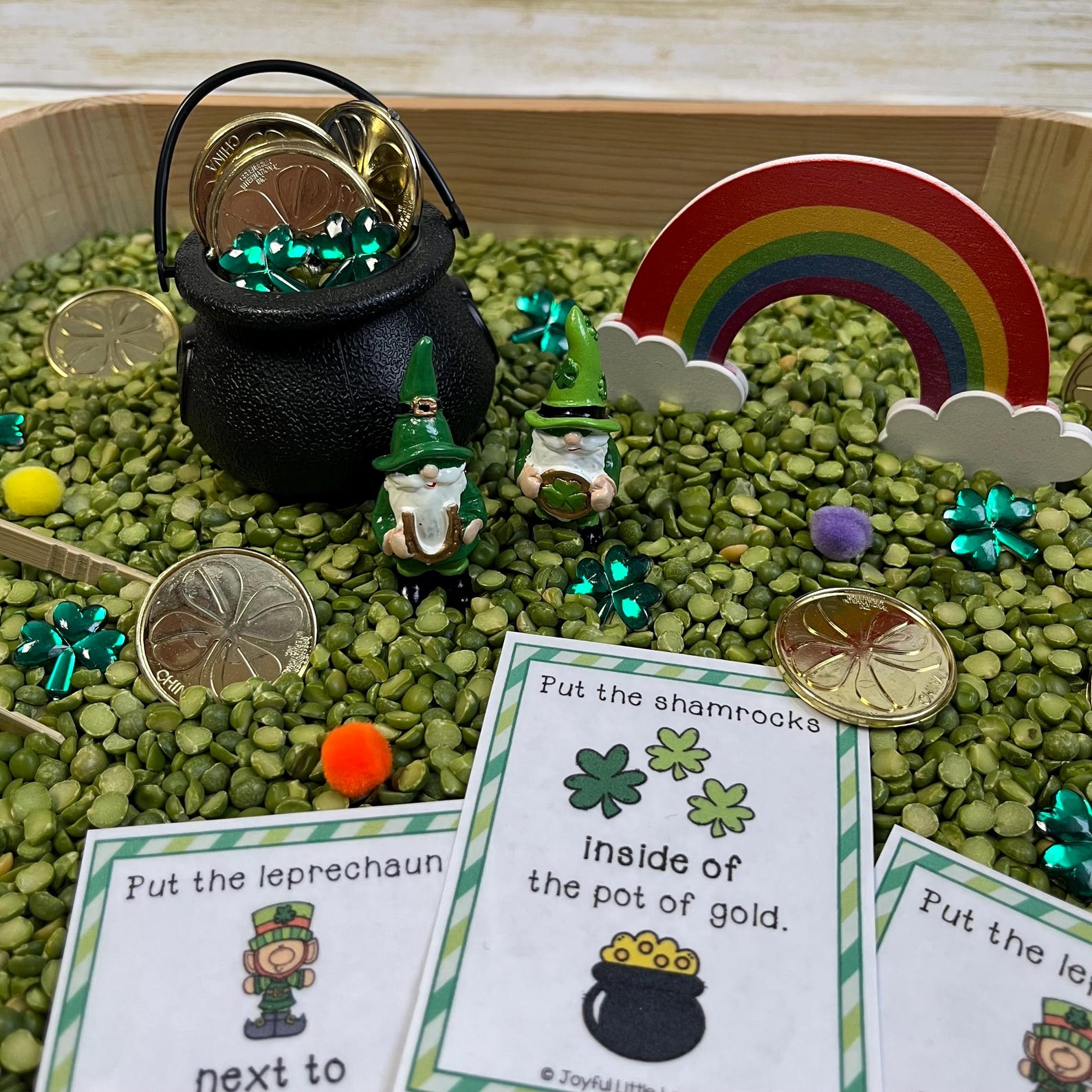 St. Patrick’s Day Leprechaun Sensory Bin | Leprechaun Prepositions ...