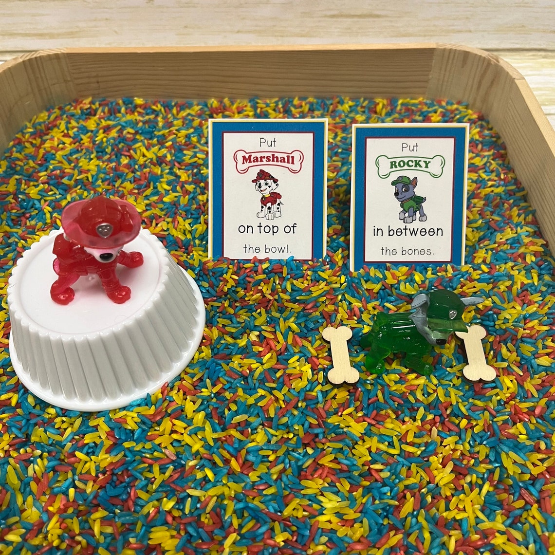 PAW Patrol Sensory Bin Featuring Spatial Concept Cards - Etsy