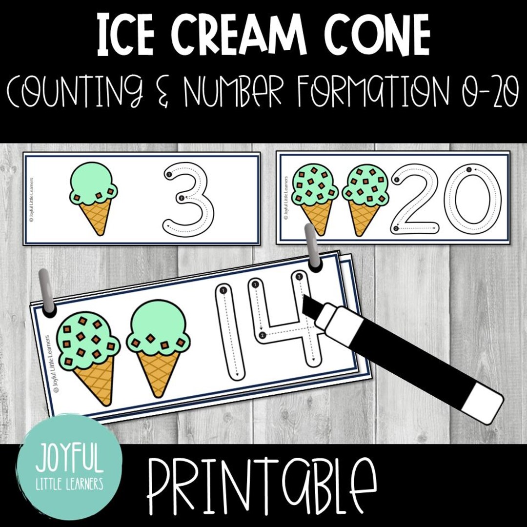 Ice Cream Cone Number Formation Activity Ice Cream Counting & Number ...