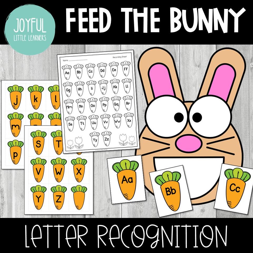Feed the Bunny Letter Recognition | Feed Me Easter Spring Letter Naming ...