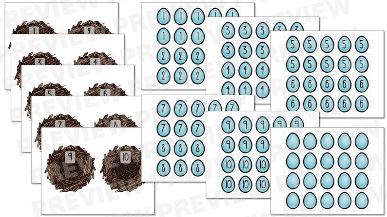 Bird Nest Number Matching & Counting | Spring Number Identification ...